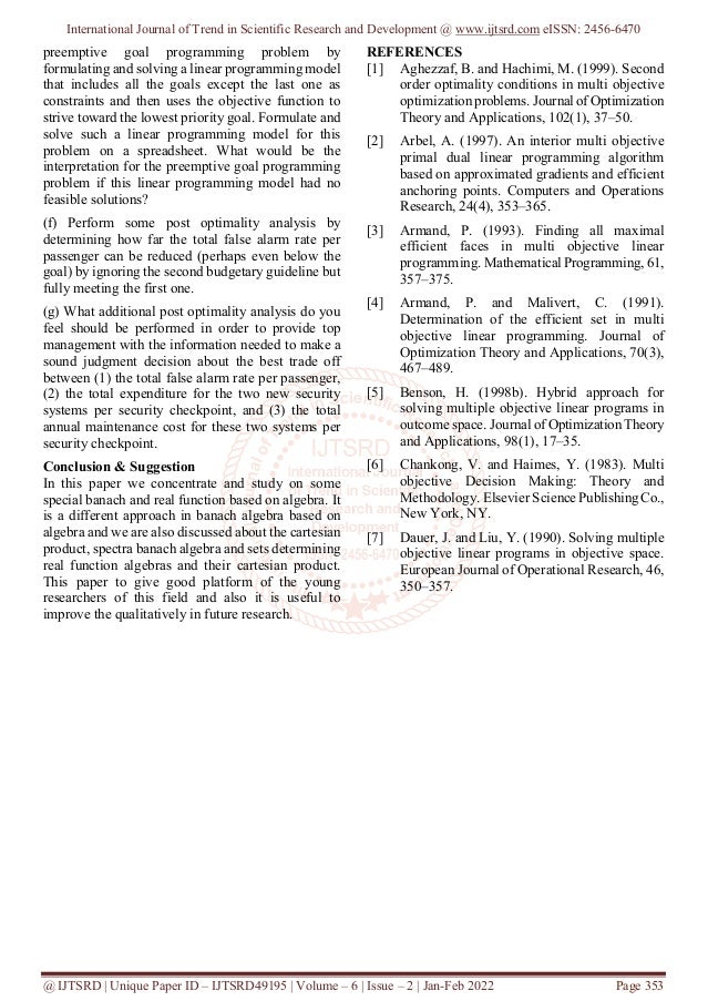 Multiple Objective LPP and Goal Programming A Review | PDF