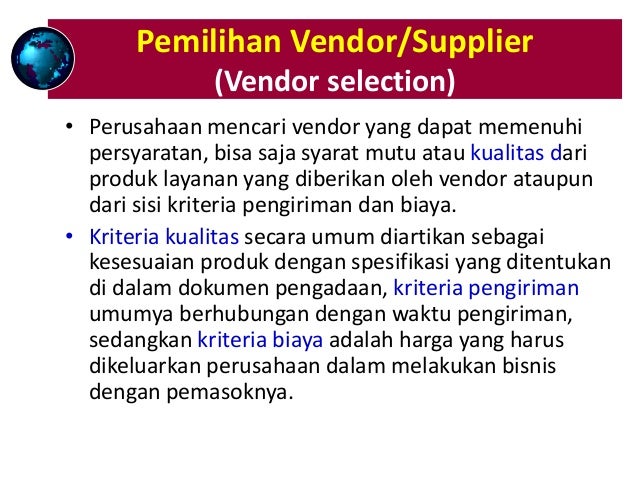 Vendor Selection & Criteria _Training "LOGISTICS MANAGEMENT". | PPTX