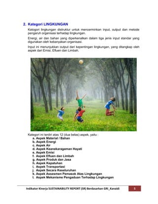 Indikator Kinerja SUSTAINABILITY REPORT (Berdasarkan Standar GRI ...