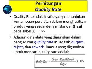 Perhitungan OEE (Overall Equipment Effectiveness) _Training "TOTAL ...