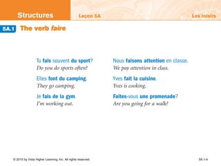 5A.1 faire.ppt Presentation slides on French verb | PPT