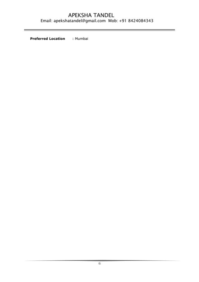 Apeksha Tandel Resume | PDF