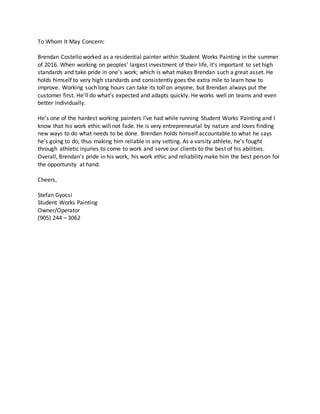 Reference-Letter Student Works | DOCX