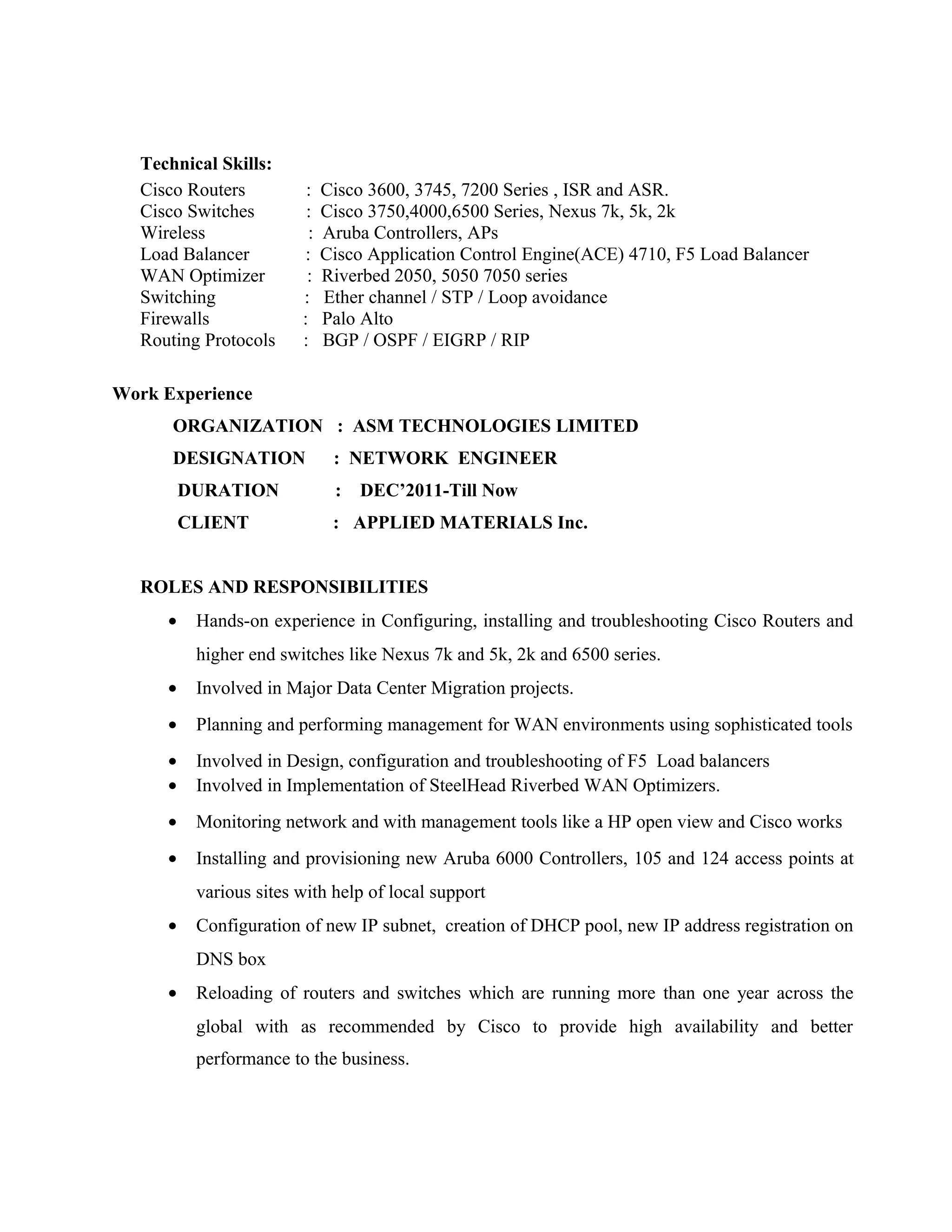 dinesh_resume | DOC | Computer Networking | Computing