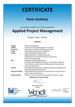 Applied Project Management - P. Garkaviy | PDF