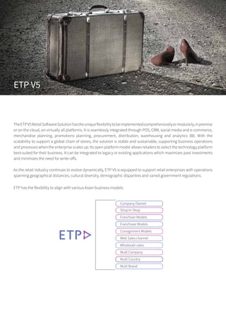 ETP Brochure- Retail Software Solutions | PDF | Logistics | Business