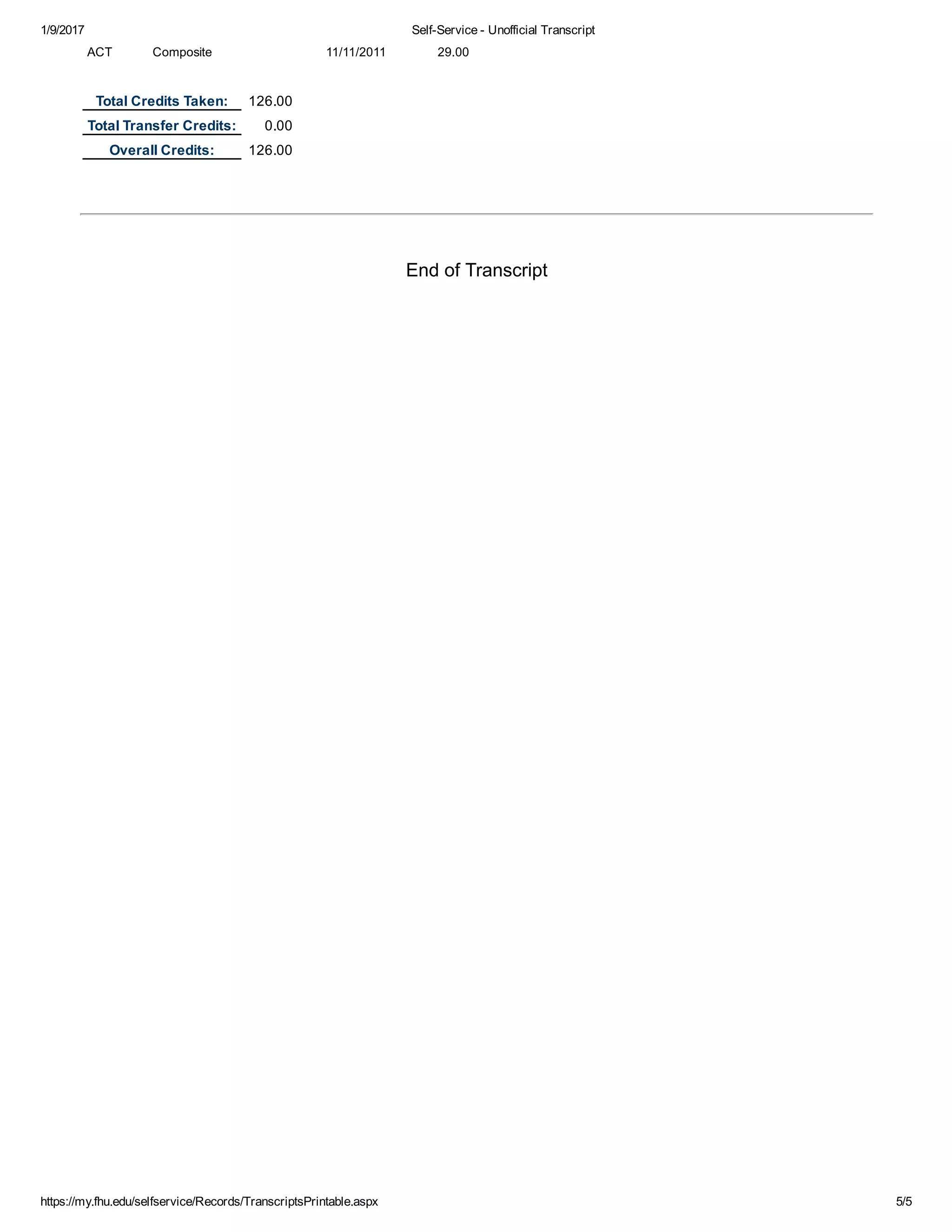 SDM Unofficial Transcript | PDF