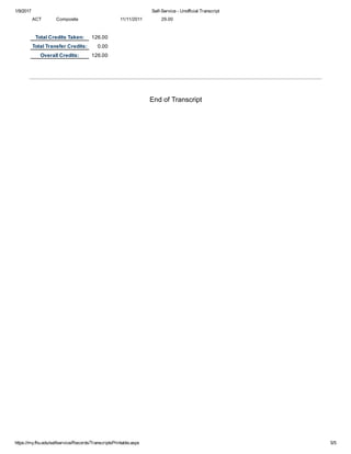 SDM Unofficial Transcript | PDF