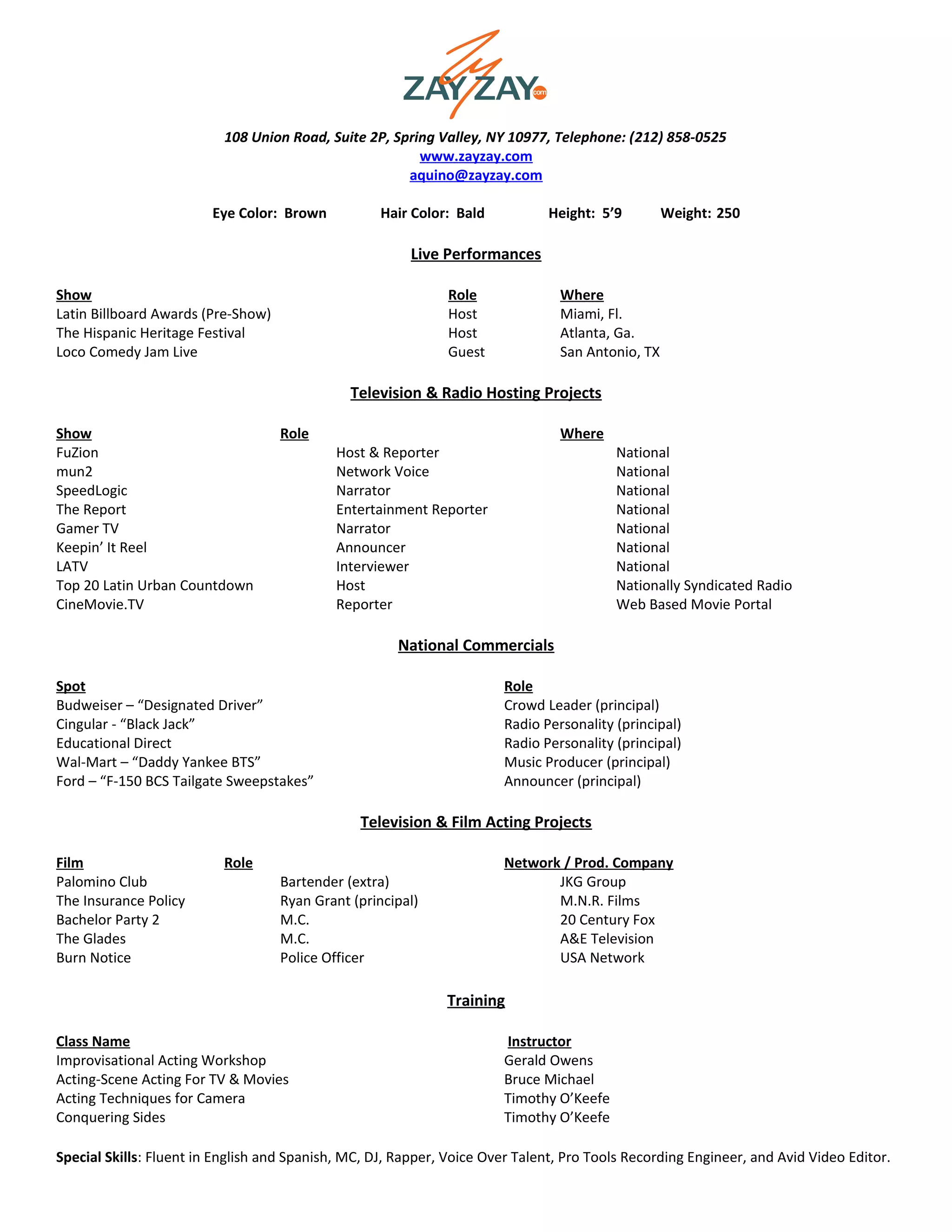 ZAY ZAY Resume | PDF