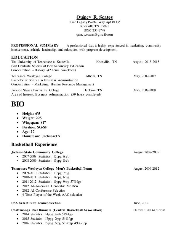 basketball-resume