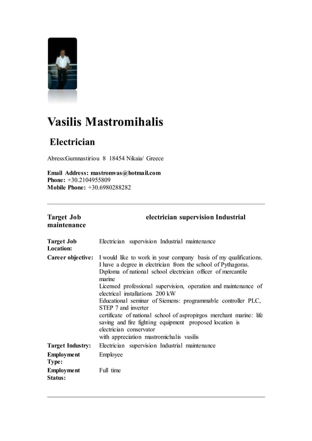 cv-electrician | DOCX