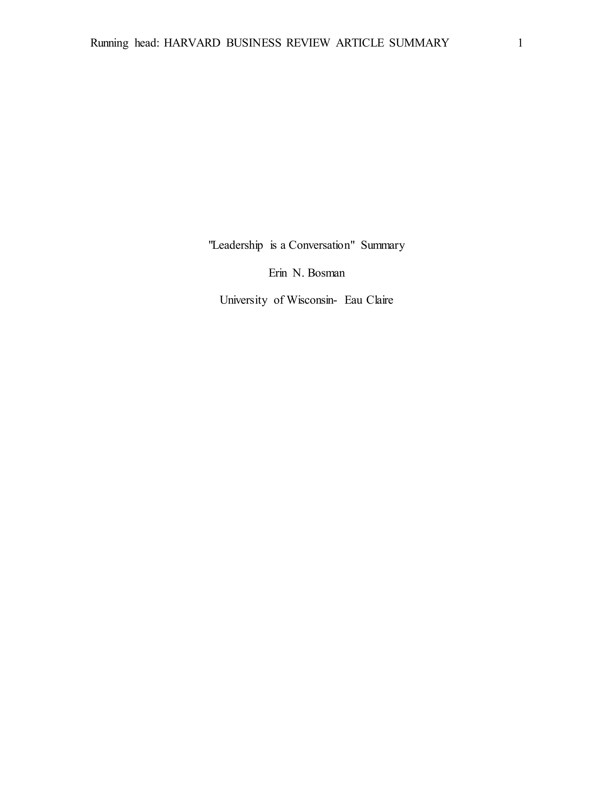 Harvard Business Review Article | DOCX | Business Administration | Business