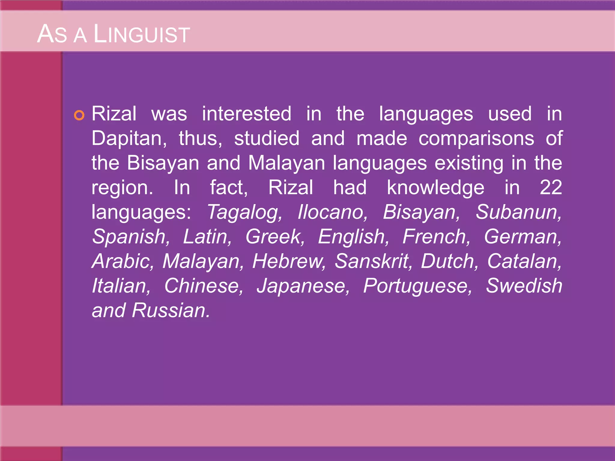 Rizal's Exile in Dapitan and Correspondence with Fr. Pablo Pastells. | PPTX