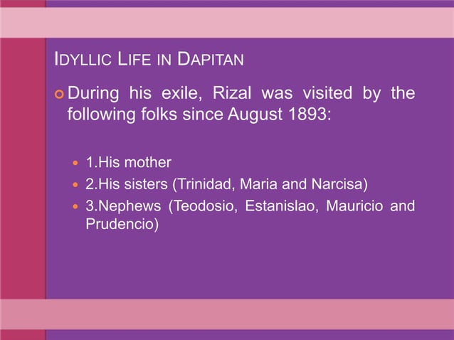 Rizal's Exile in Dapitan and Correspondence with Fr. Pablo Pastells. | PPTX
