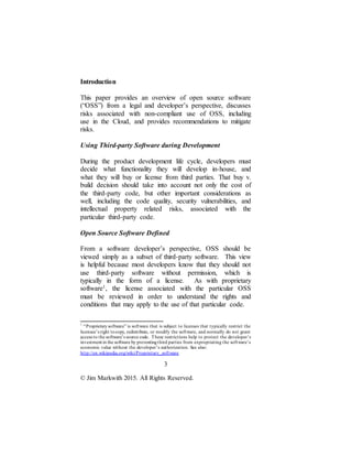 Developing Mixed-Source Commercial Products - OSS Risks and Mitigation ...