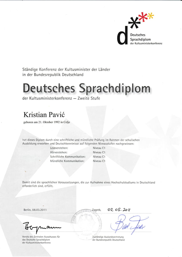 German C1 certificat | PDF