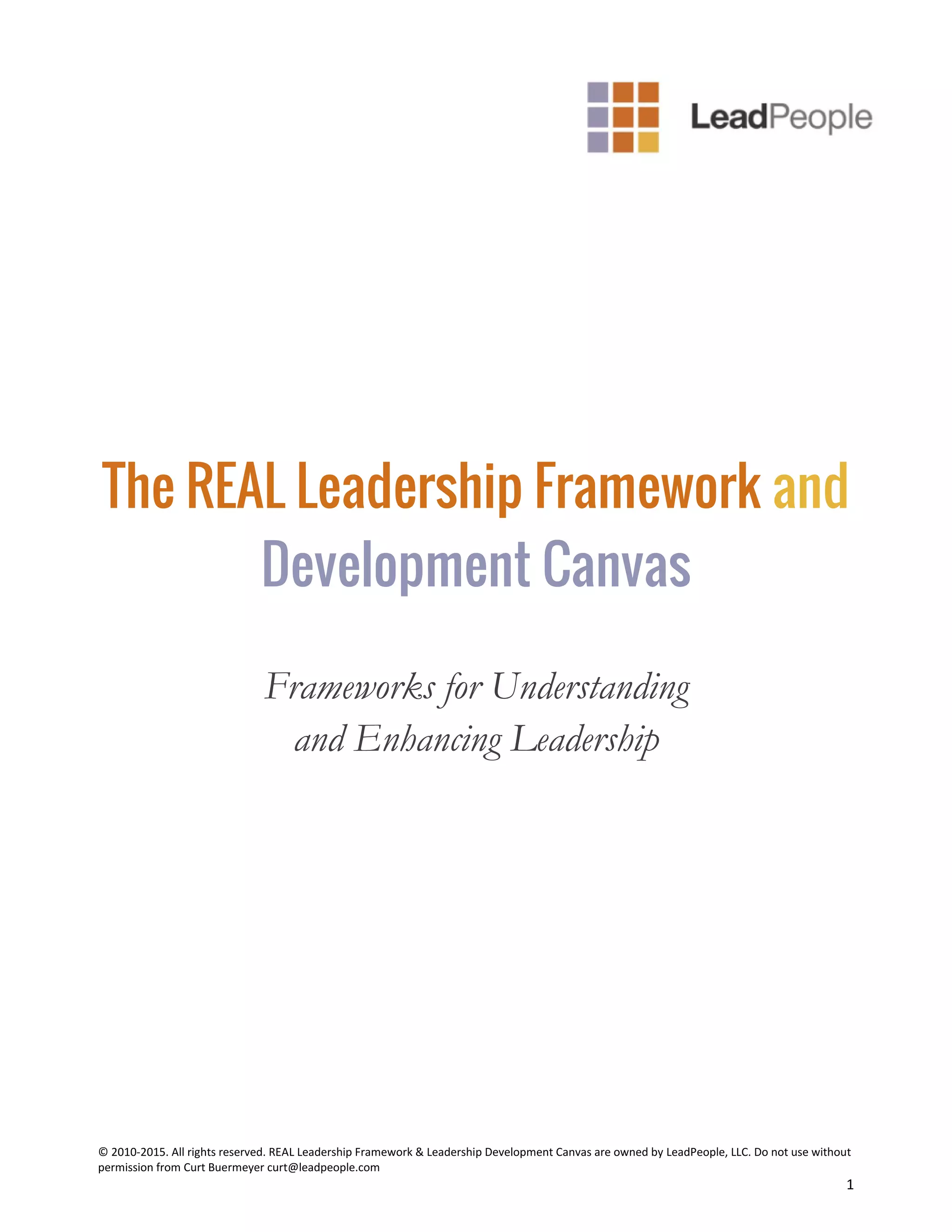 The REAL Leadership Framework and Leadership Development Canvas ...