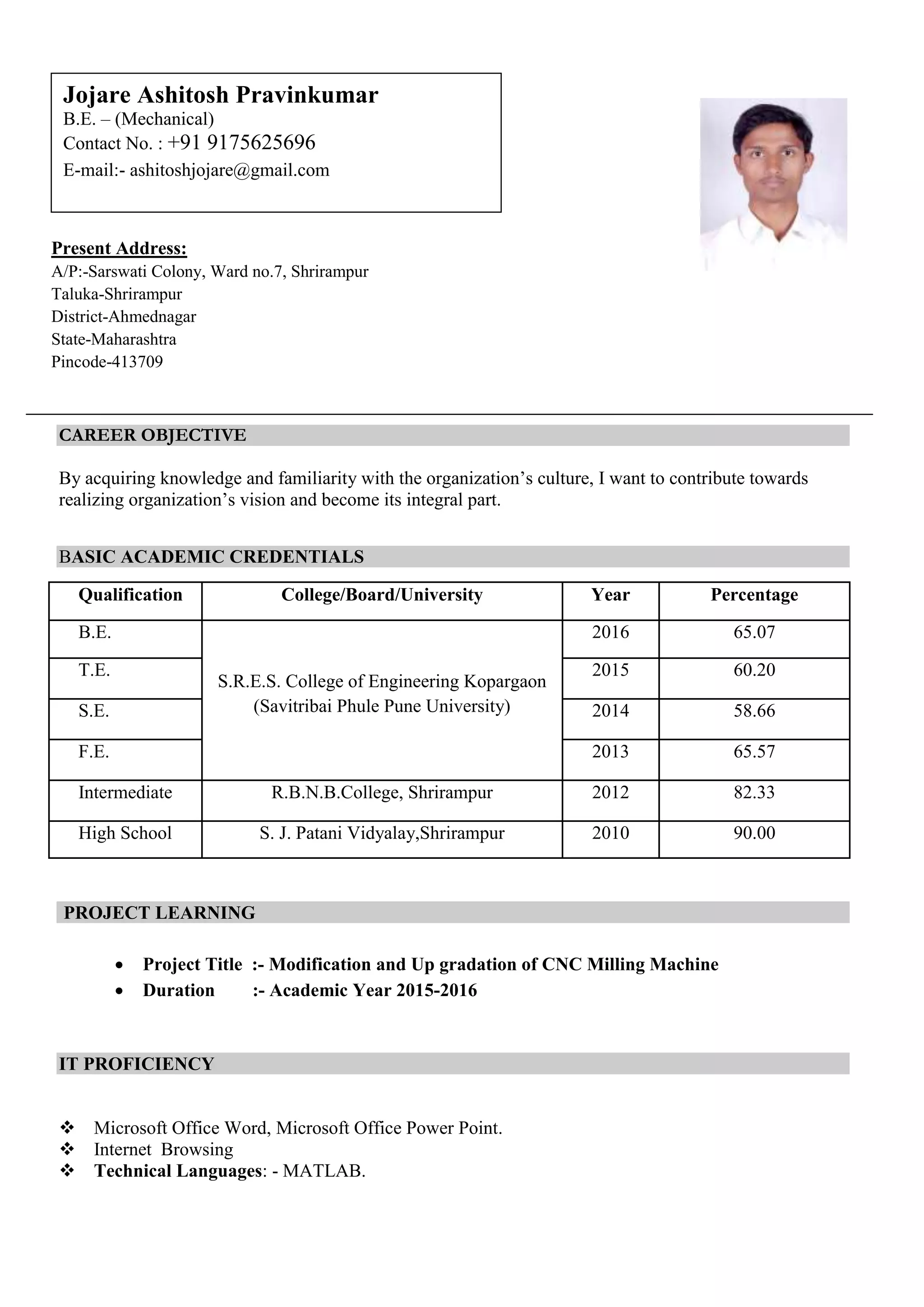 ashitoshjojarereume | PDF