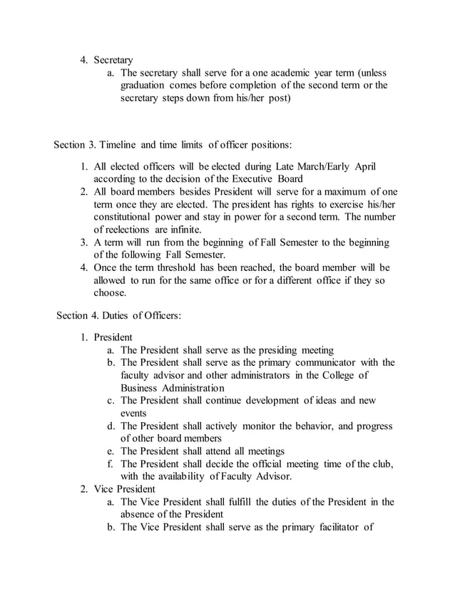 Improv Club Constitution | DOCX | Resume Writing and Advice | Job Search