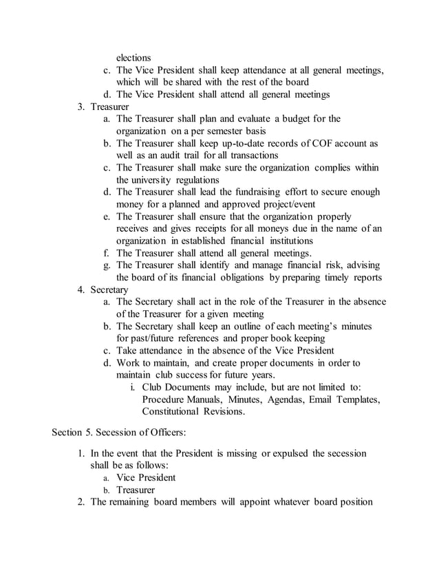 Improv Club Constitution | DOCX | Resume Writing and Advice | Job Search