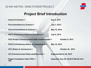 50 MW METRO WIND POWER PROJECT | PPTX