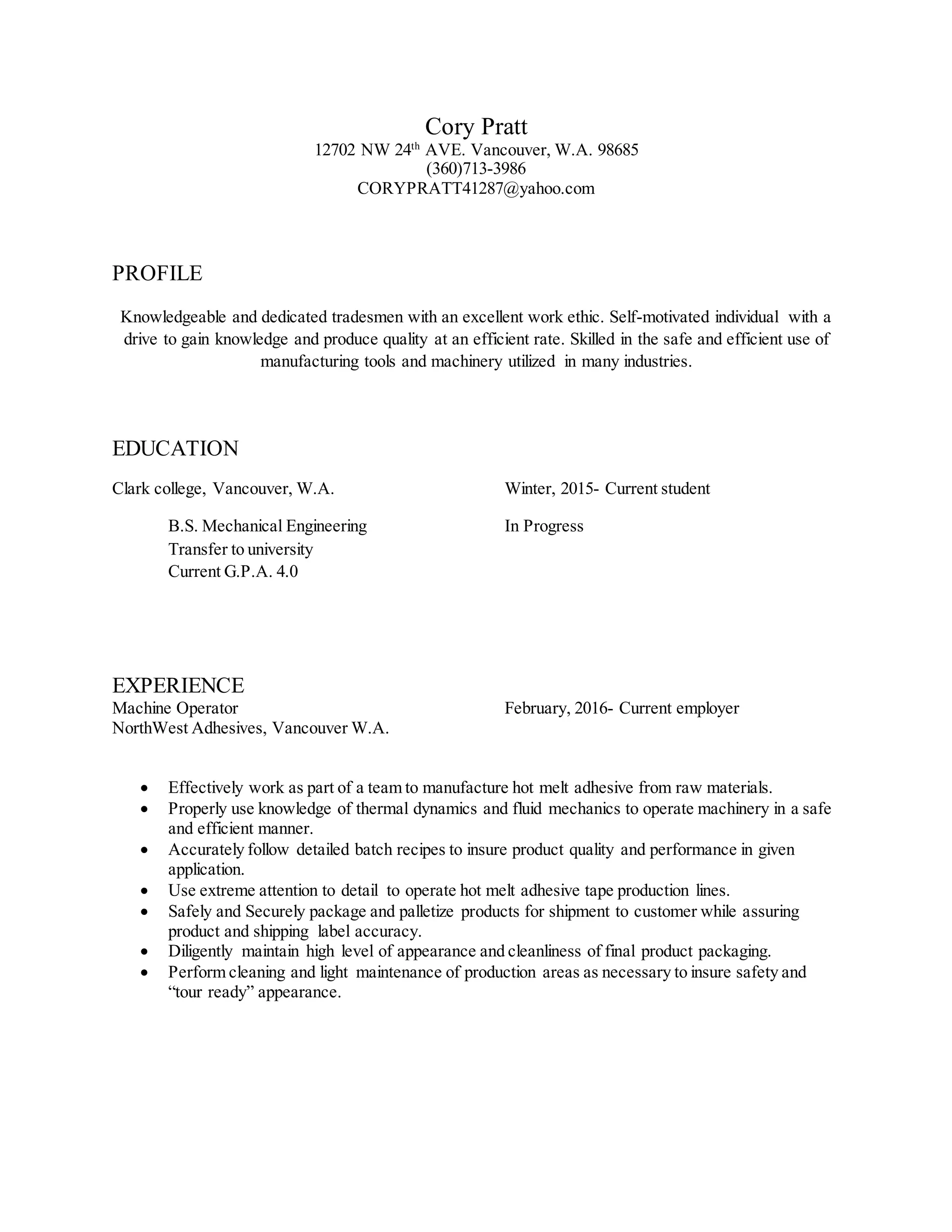 Cory's resume | DOCX