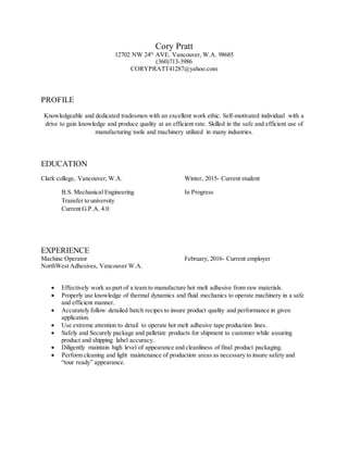Cory's resume | PDF
