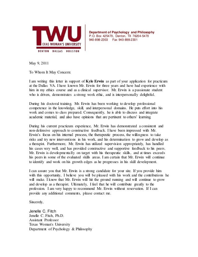 Fitch Practicum Letter