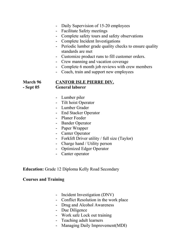 Rick Kitchen Resume | DOC