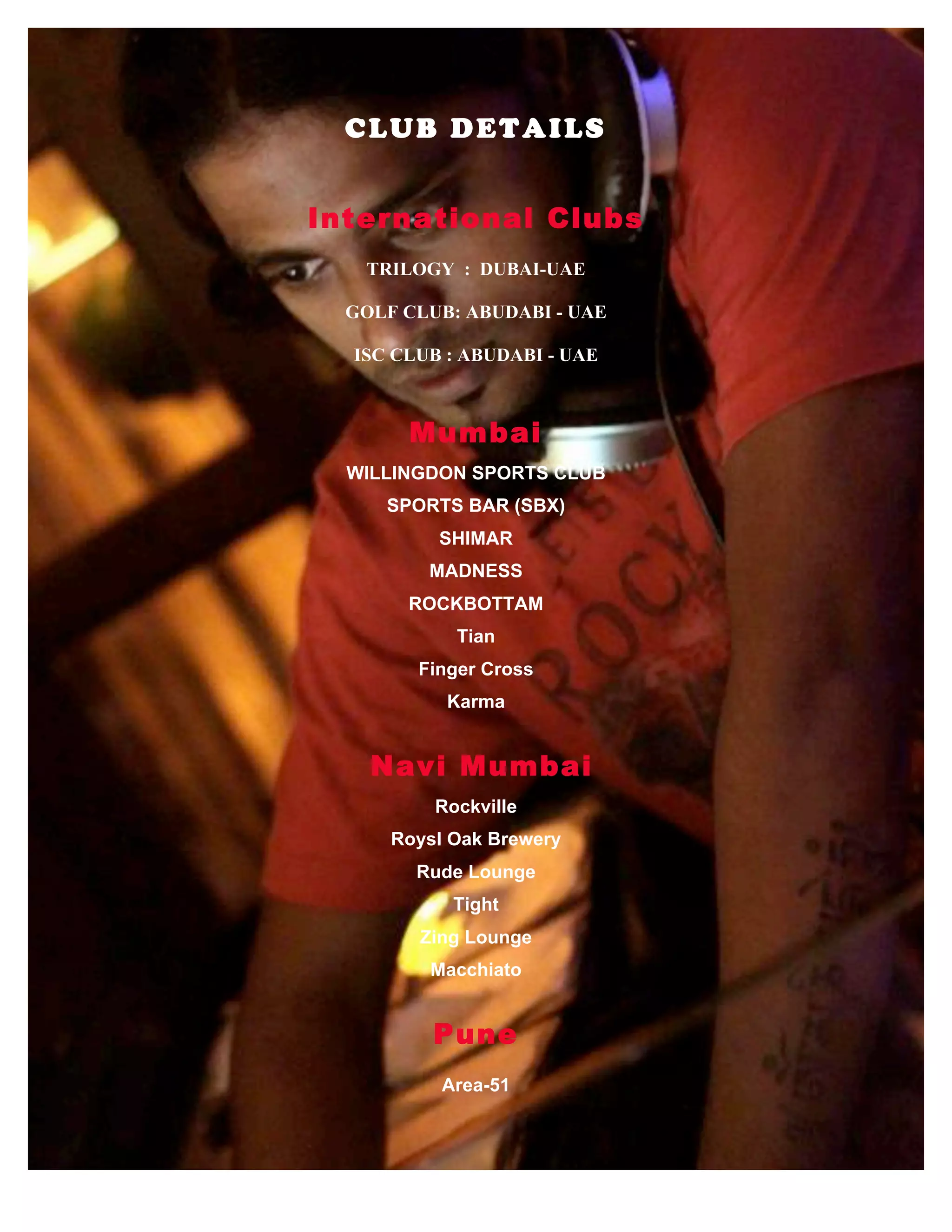 DJ VISHAL PROFILE 2015-2016 | PDF | Dance and Electronic Music | Music