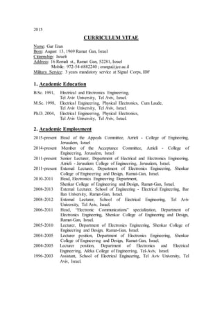 Eran Gur CV 2015 | DOCX