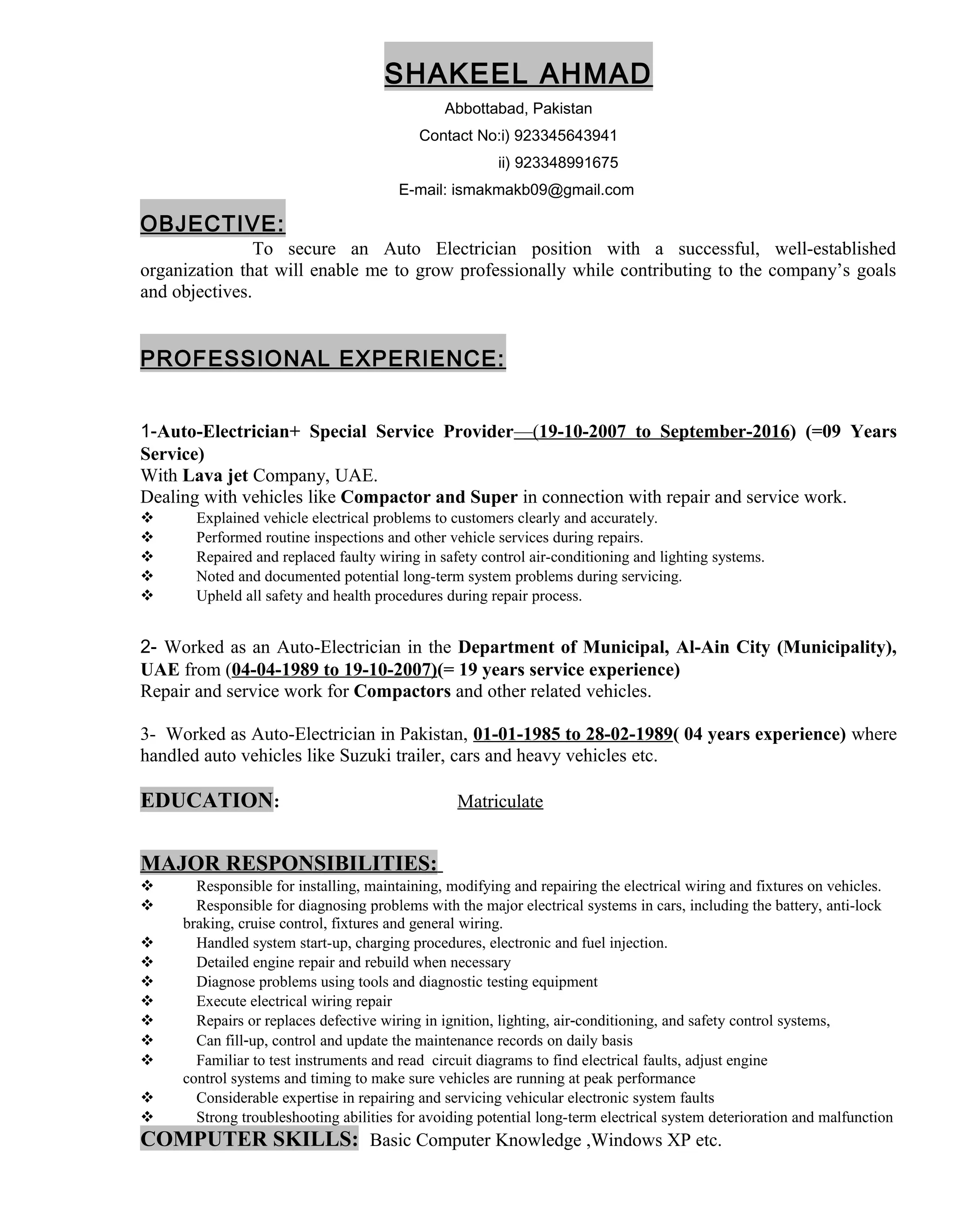 CV-Shakeel Ahmad-Auto-Electrician.doc--11-10-16 | DOC