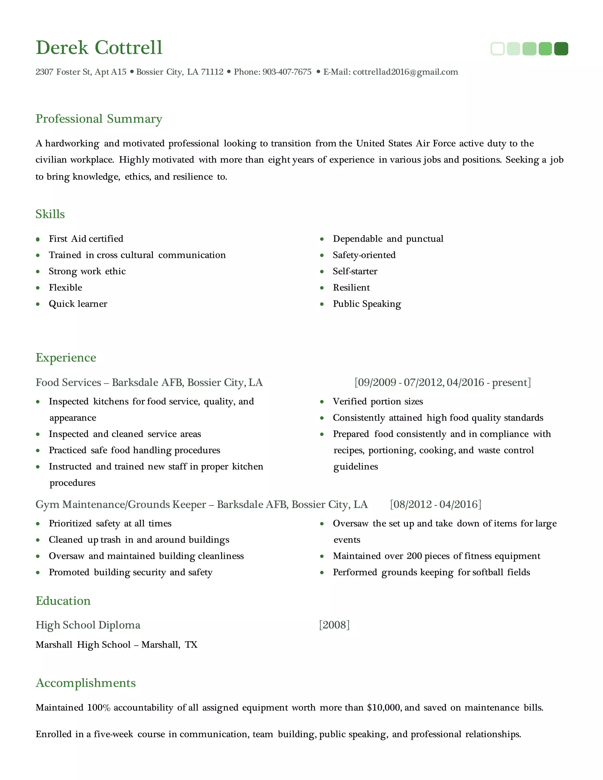 Derek's resume | DOCX | Resume Writing and Advice | Job Search
