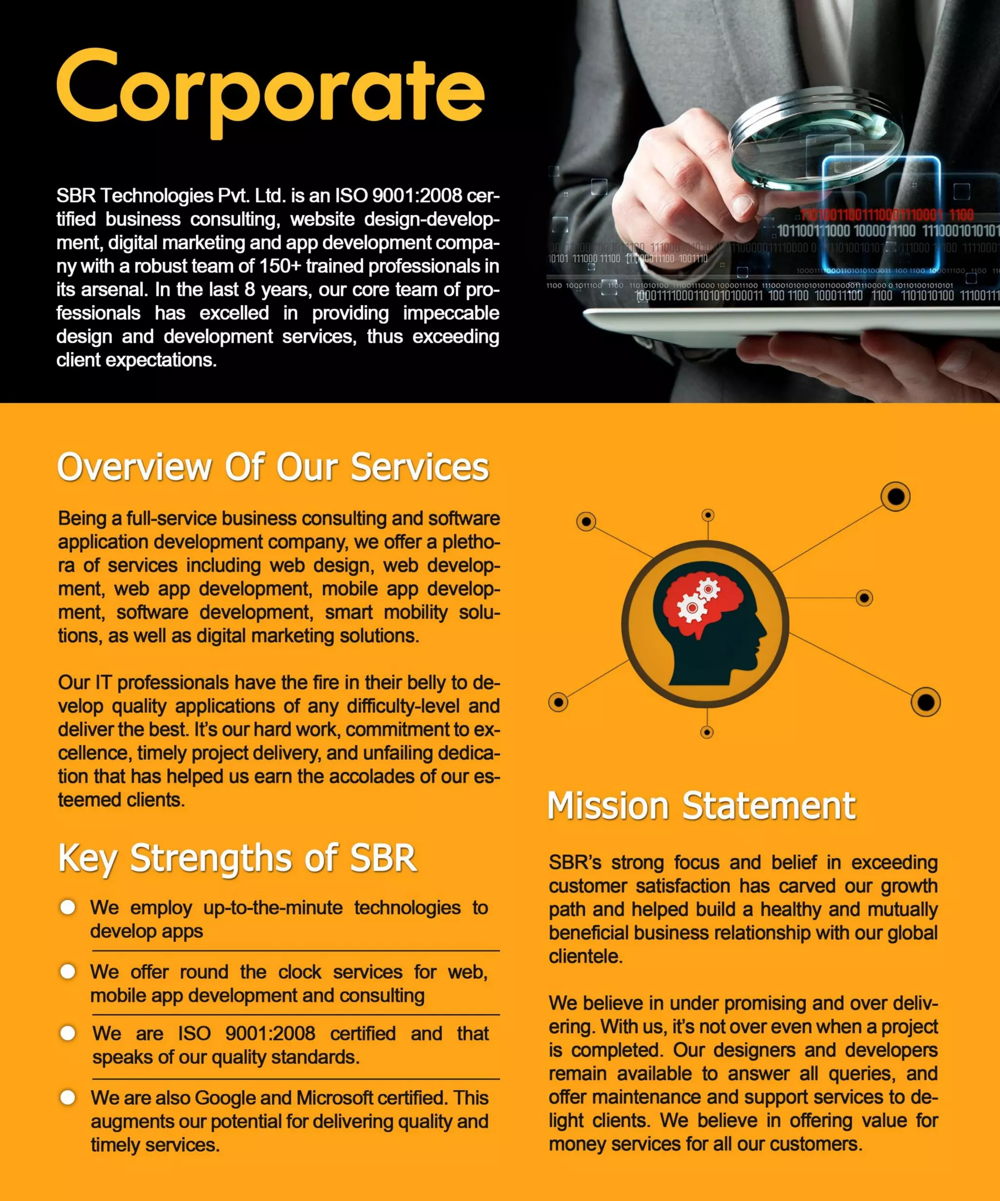 SBR Technologies Corporate Profile (Application Development) | PDF