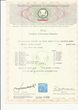 KCSE CERT | PDF