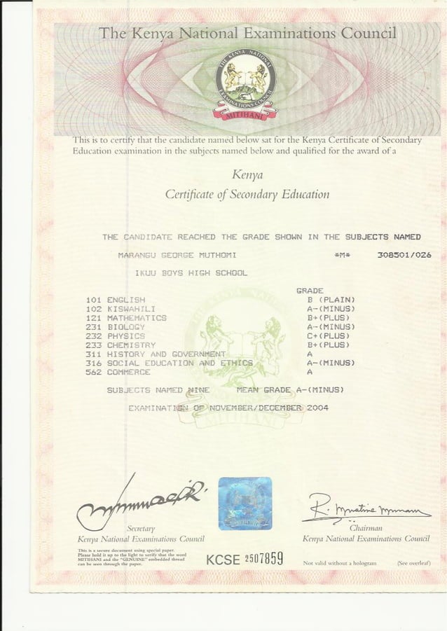 KCSE CERT | PDF