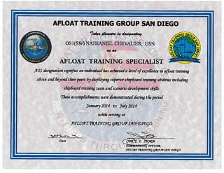 AFLOAT TRAINING SPECIALIST CERTIFICATE | PDF