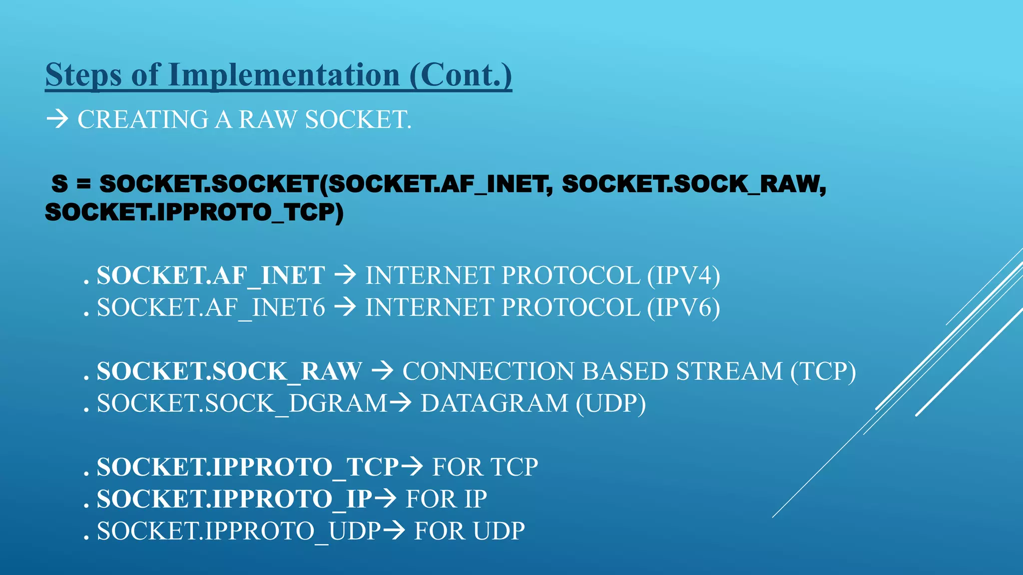 PACKET Sniffer IMPLEMENTATION | PPTX