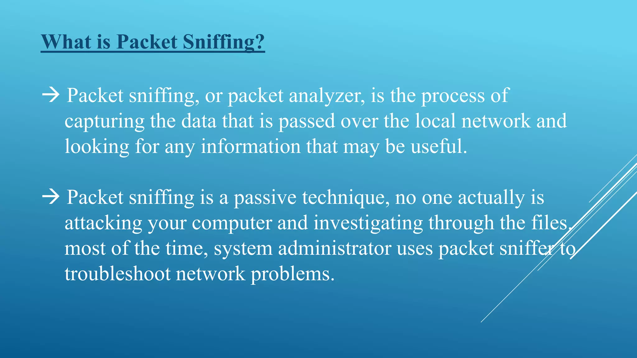 PACKET Sniffer IMPLEMENTATION | PPTX