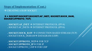 PACKET Sniffer IMPLEMENTATION | PPTX