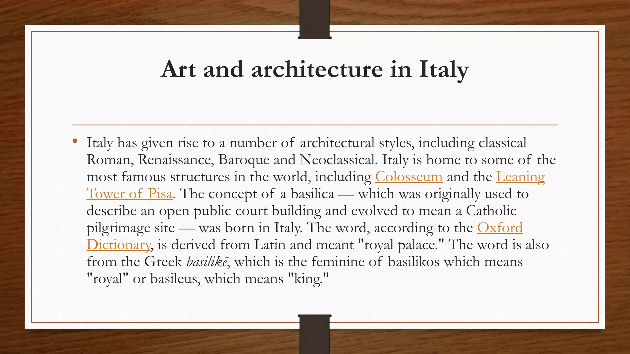 ITALIAN CULTURE | PPTX