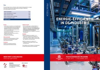 CURSUS ENERGIE EFFICIENTIE IN DE INDUSTRIE - eei2015 | PDF | Power and ...