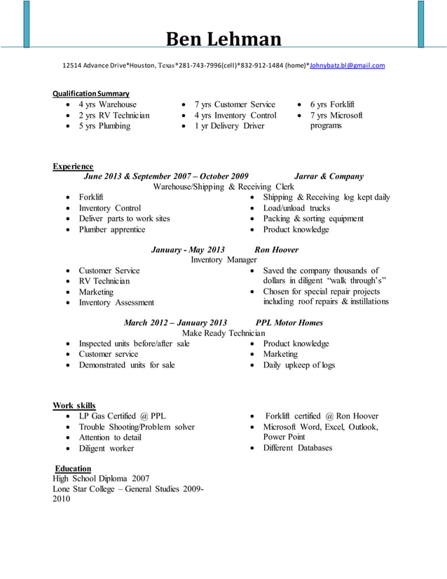 Ben's resume | PDF
