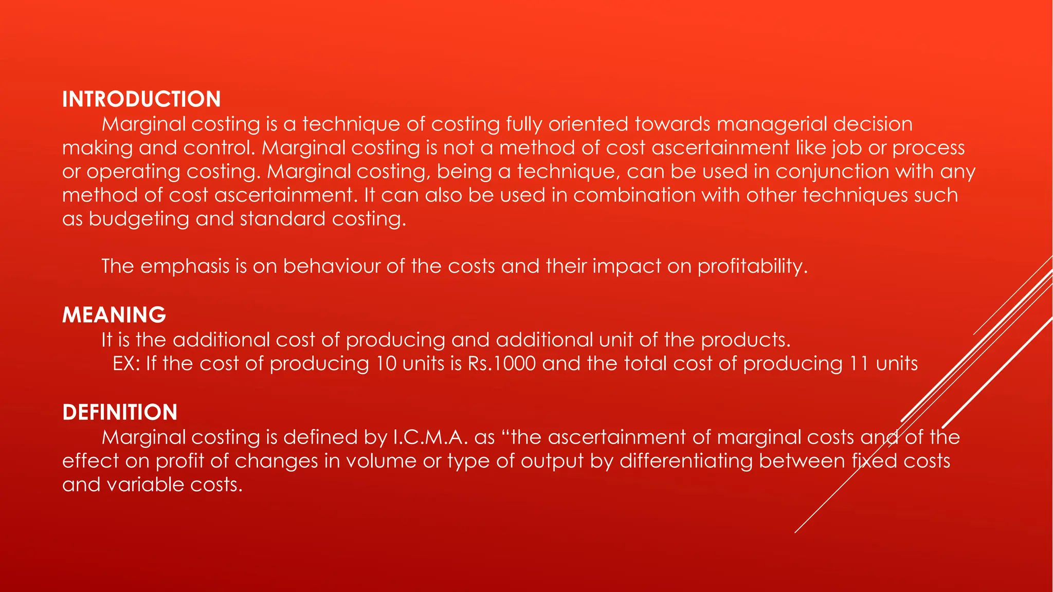 Marginal Costing, Features, Advantages , Disadvantage | PDF