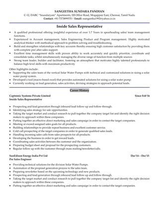 SSangeetha_Resume | PDF