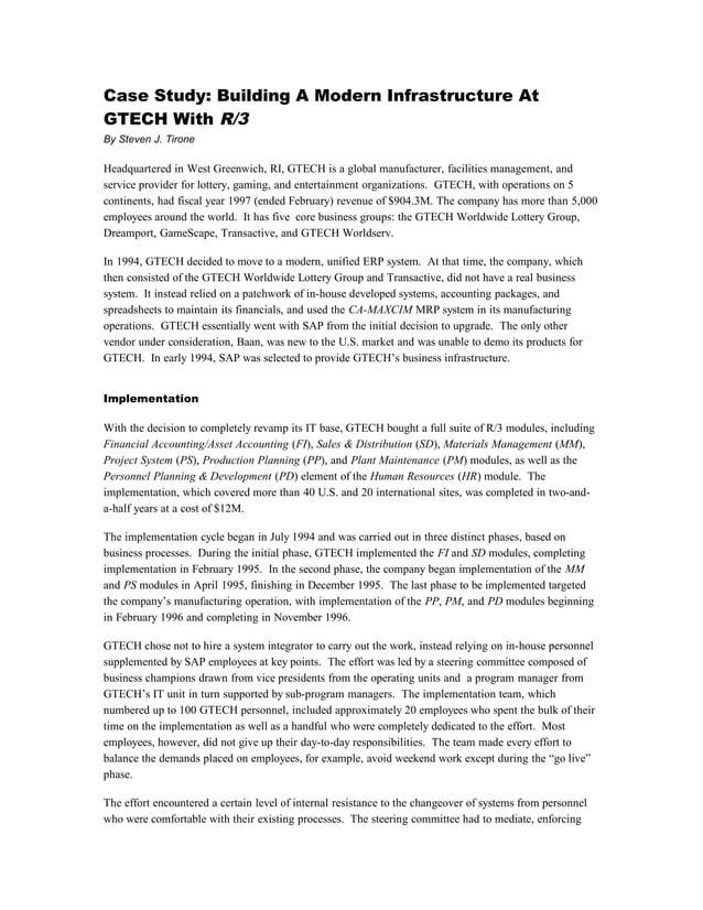 GTECH Implementation - AMR | DOC