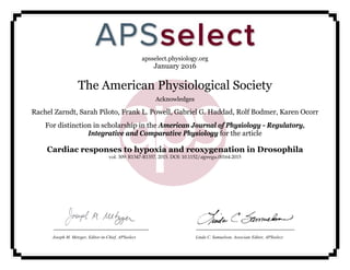 APSselect Certificate R Zarndt, et. al. 2015 publication | PDF