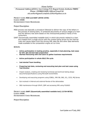 Atanu_Sarkar_Resume | PDF