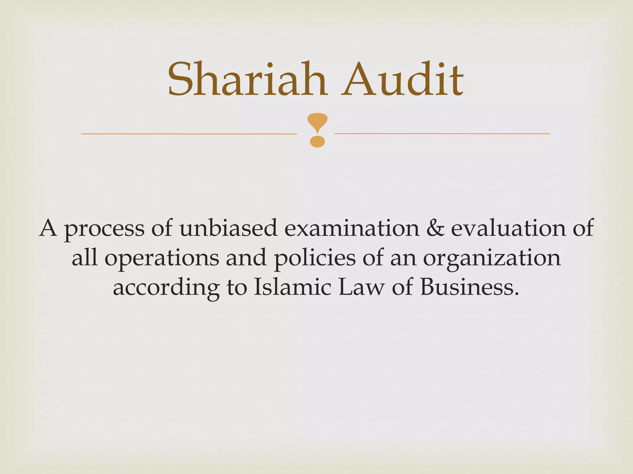 What is Shariah Audit | PPT