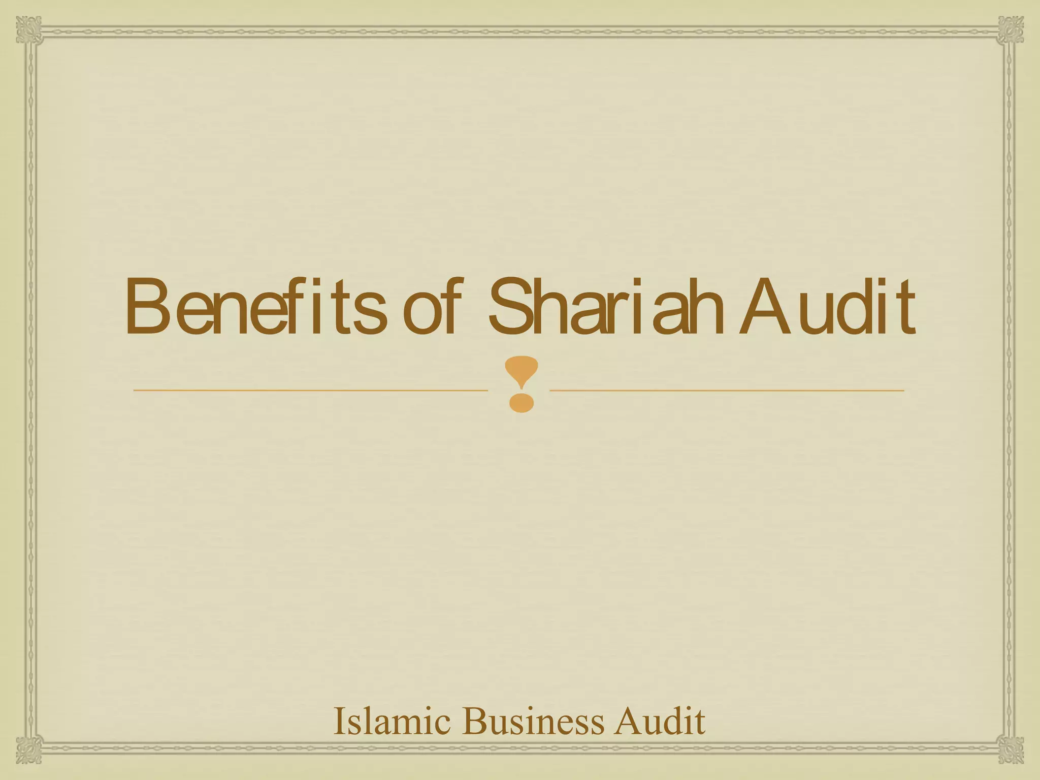 What is Shariah Audit | PPT
